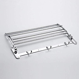 Reftol 18" Stainless Steel Towel Rack for Bathroom Towel Stand with Hook Bathroom Accessories, Best for Kitchen, Bathroom, Living Room, Storage Organizer, Kids Room