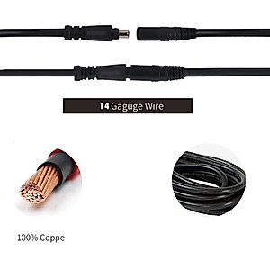 SolarEnz DC 8mm ExtensionCable 10Ft DC Power Plug for Solar Generator Portable Power Station and Solar Panel 14Gauge Cord