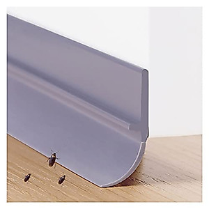Home Office Under Door Draft Stopper, Strong Adhesive Door Sweep, PVC Door Bottom Seal Strip Noise Blocker, Easy to Cut, Gray