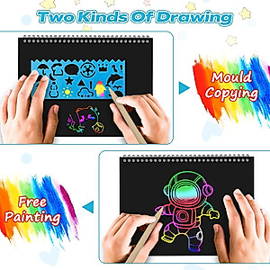 Smasiagon Scratch Paper Art Set for Kids: 2 Pack Scratch Off Arts Crafts Valentine's Day Gifts for Kids Ages 3-12 Girls Boys Birthday Christmas Party Favor Games Easter Basket Stuffers DIY Activity