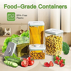 Uamector Pop Airtight Food Storage Containers with Lids, Top Pop One Button Control, BPA-Free Air Tight Stackable Dry Cereal Container Set for Pantry Snack Coffee Sugar Kitchen Pantry Organization