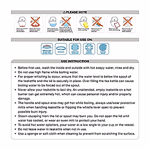 Whistling Tea Kettle for Stove Top Enamel on Steel Teakettle, Supreme Housewares Cherry Design Teapot Water Kettle Cute Kitchen Accessories Teteras (2 Quart, Cherry)