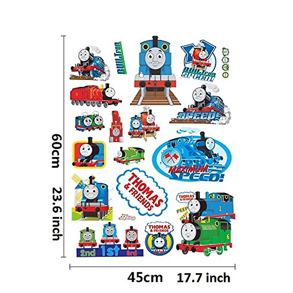 Assemble Peel and Stick Stickers Decals for Wall, Luggage and More. Thomas