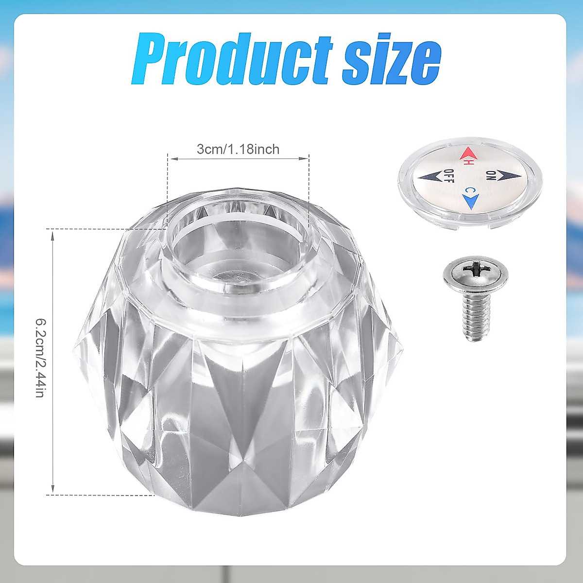 Shower Faucet Handle Replacement, Shower Knob Kit Hot and Cold Bathroom Faucet Knobs Replacement Bathtub Knobs for Delta Peerless