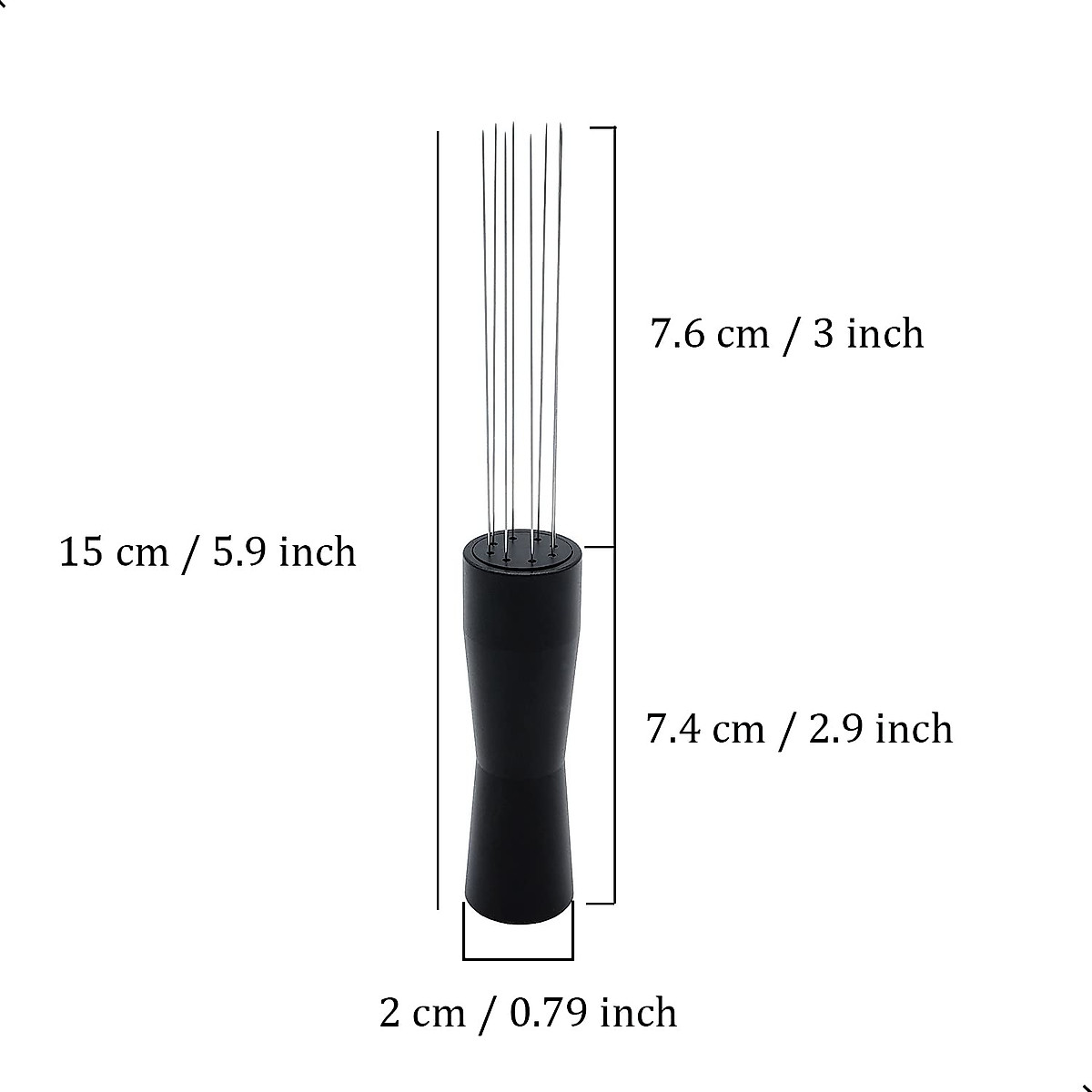 Espresso Coffee Stirrer, Coffee Stirring Tamper WDT Distribution Tool, Needle Type Distributor Hand Stirrer Tool (Black）