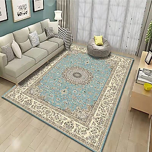 Huirchun Leqi Non-Slip Carpet Persian Vintage Rug Distressed Printed Traditional Rug for Bedroom Kitchen Hallway leqi-11 0