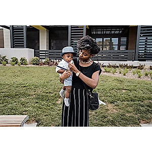 Small Crossbody Diaper Changing Bag with Portable Baby Changing Pad, Front Wipes Pocket Opening, Shoulder & Stroller Straps Included (Black Nylon)