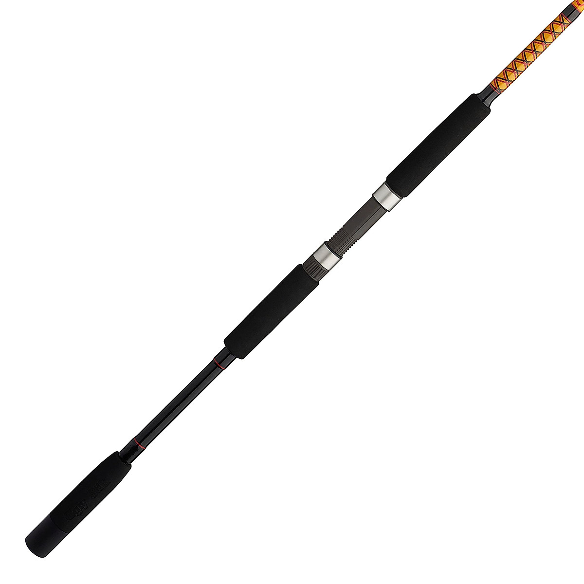 Ugly Stik Bigwater Spinning Fishing Rod,Black/Red/Yellow,9' - Medium Heavy - 15-30lb - 2pc