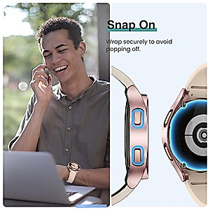 Tensea [4+4Pcs] for Samsung Galaxy Watch 4 2021 & 5 2022 Screen Protector and Case 40mm, Hard PC Bumper and Anti-Fog Tempered Glass Protective Film, Face Cover Set for Watch4 Watch5 40 mm Accessories