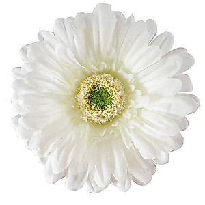 Flovewer 17 Inch Tall 7 Pcs Gerber Daisy Artificial Flower Bouquet Fake Silk Flowers for Handwork Wedding Party Home Garden Decoration(White)
