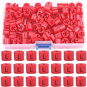 Swpeet 150Pcs Red【 Sizes L 】 Plastic Clothes Hanger Size Markers Color-Coding Hanger Sizes Hangers Tags Marker Garment Size for Wire Hangers Clothing Hangers with Storage Box