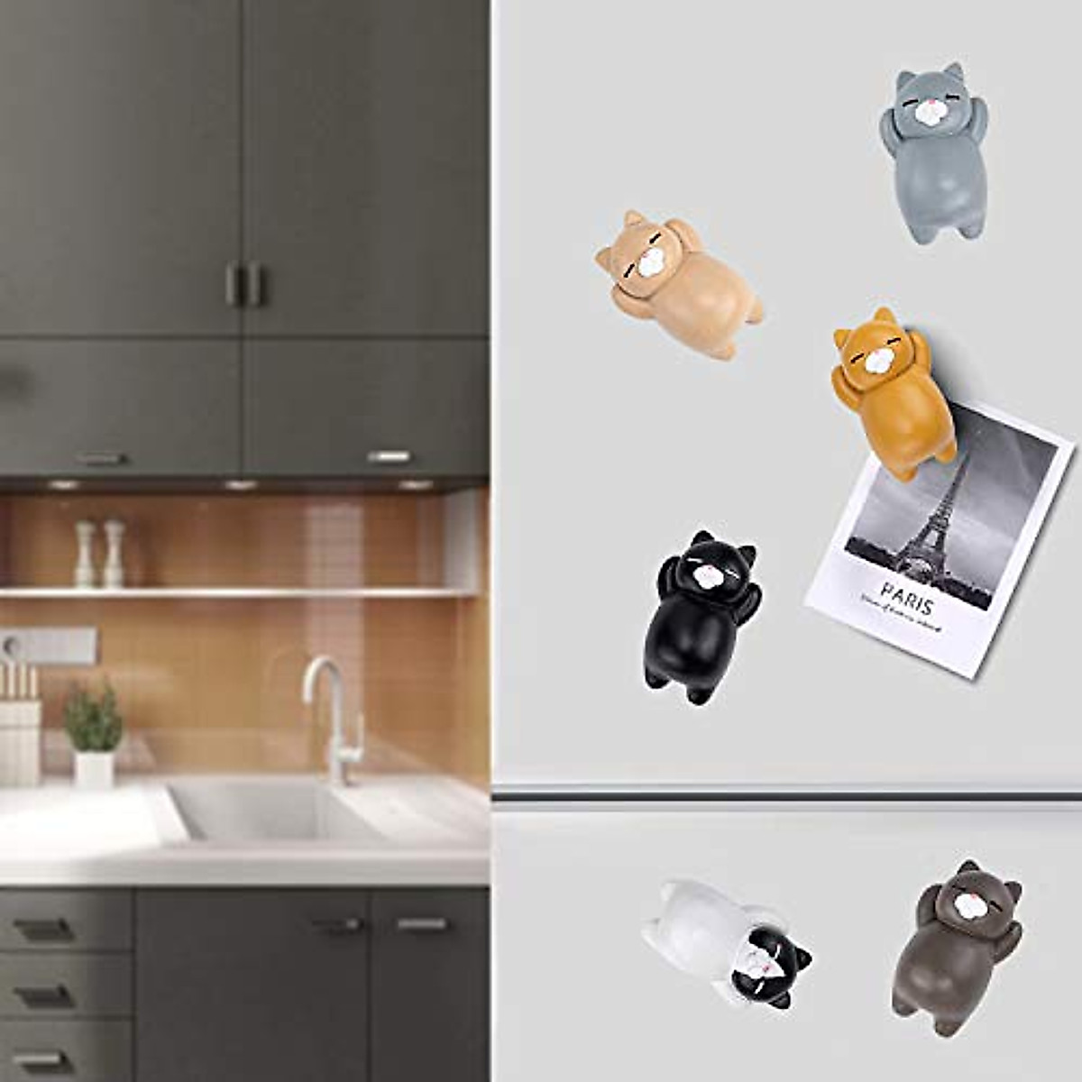 CHMETE Fun Cat Refrigerator Magnets for Whiteboard,Office,Photos,Notes,Decorative Fridge Magnets Refrigerator Stickers Gifts for Cat Lady Cat Lovers