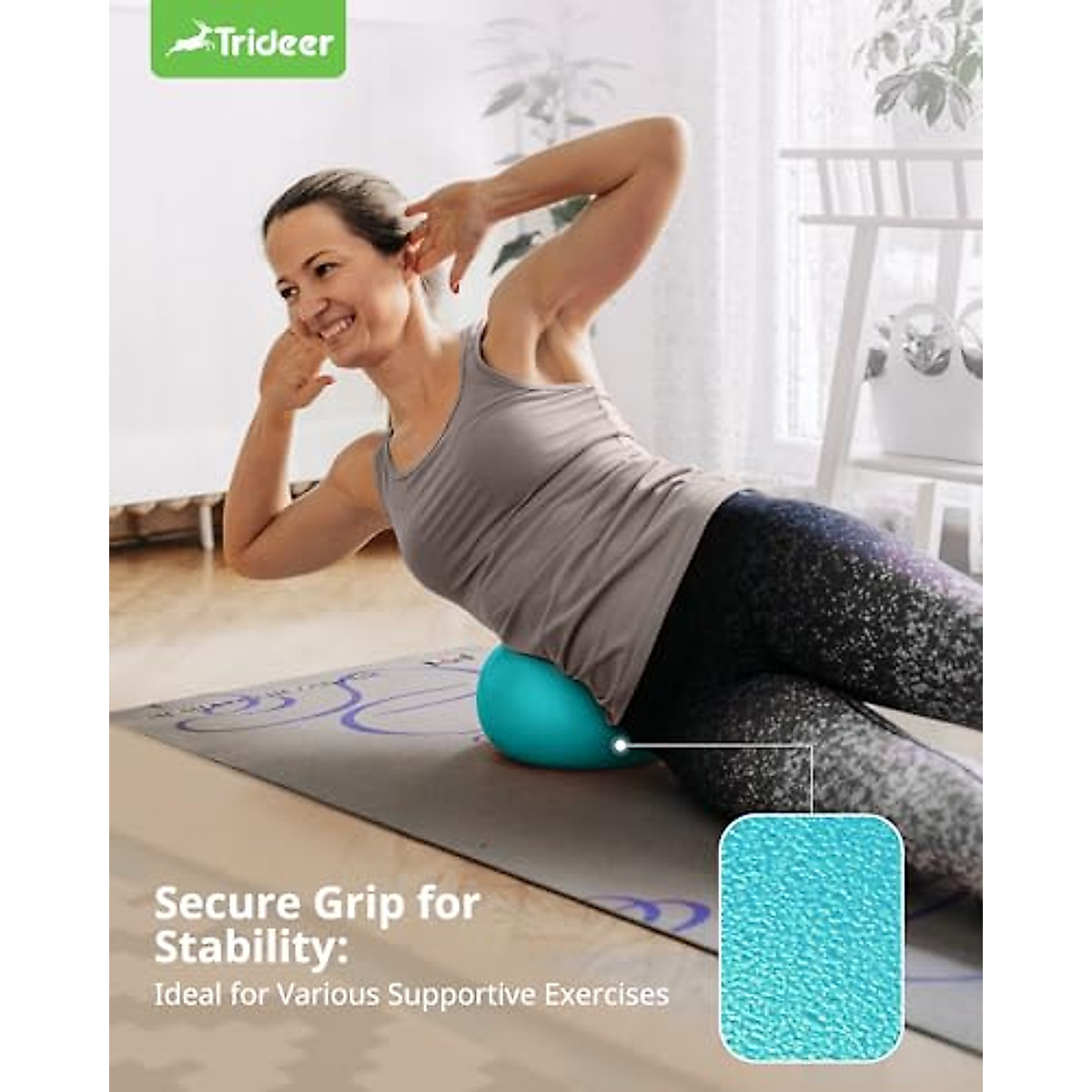 Trideer Pilates Ball 9 Inch Core Ball, Small Exercise Ball with Exercise Guide Barre Ball Mini Yoga Ball for Pilates, Yoga, Core Training, Physical Therapy, Balance, Stability, Stretching (‎Turkis)