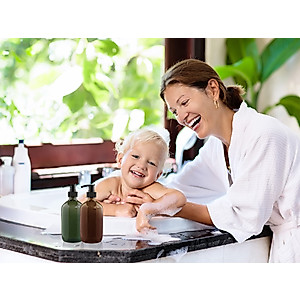 2 PCS 10 OZ Pump Bottle Plastic Pump Lotion Dispenser Empty Bottles for Shampoo Lotion Body Wash, Multicolor