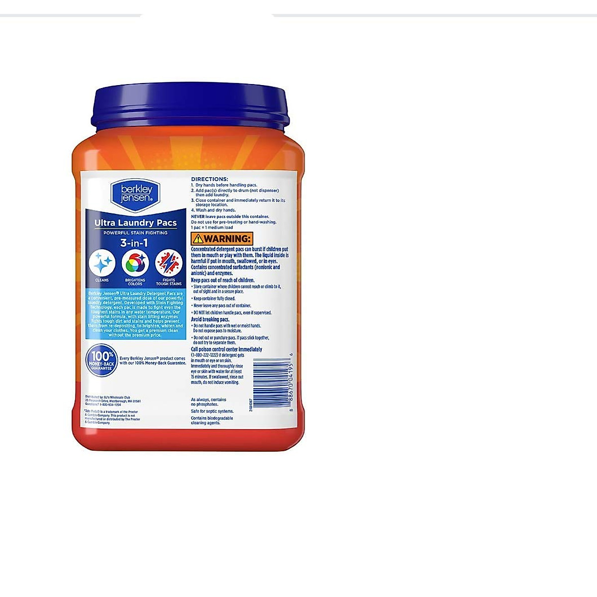 Berkley Jensen Ultra Laundry Pacs, 120 ct,, 100 Oz ()