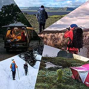 WintMing 75L Hiking Backpack with Rain Cover Waterproof Camping Backpack Shoes Warehouse for Men Women, Frameless (black)