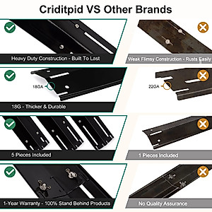 Criditpid Universal Adjustable Porcelain Steel Heat Plates, Heat Tent, Flavorizer Bar, Burner Cover, Flame Tamer for Brinkmann, Charbroil, Nexgrill, Backyard, Extend from 11.75 to 21 Inch, 5-Pack
