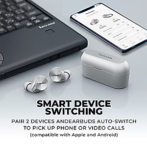 Technics True Wireless Multipoint Bluetooth Earbuds with Advanced Noise Cancelling, HiFi, Impressive Call Quality Using JustMyVoice Technology, Alexa Built In, EAH-AZ60-S (Silver)