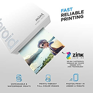 Zink Polaroid Mint Instant Print Digital Camera (White), Prints on Zink 2x3 Sticky-Backed Photo Paper