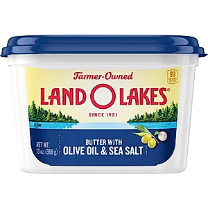 Land O Lakes Butter with Olive Oil & Sea Salt, Spreadable, 13 oz tub