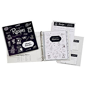 Avery Recipe Organizer Starter Kit, 8 Tab Dividers, 5 Recipe Card Protectors, 10 Sheet Protectors (19915)