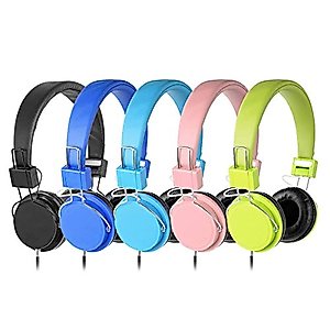 Kaysent Heavy Duty Classroom Headphones Set for Students - (KPB-10Mixed) 10 Packs Multi-Colors Kids' Headphones for School, Library, Computers, Children and Adult(No Microphone)