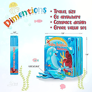 J&J Baby Toddler Puzzles - 5x4-Pieces Dolphin Adventure Soft Jigsaw Puzzles for Toddlers - Set of 5 Educational Learning Puzzles Book for Kids 2-3 Years Old