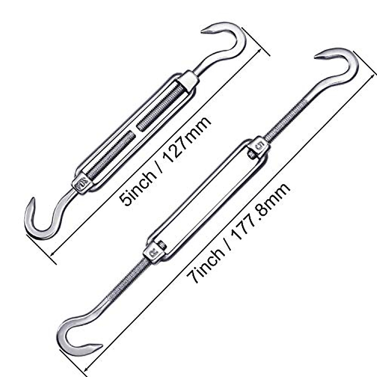 EXCELFU 80 Pieces Sun Shade Sail Hardware Kit 304 Anti-Rust Stainless Steel Rectangle and Square Sun Shade Sails Installation for Outdoor Shade Sail