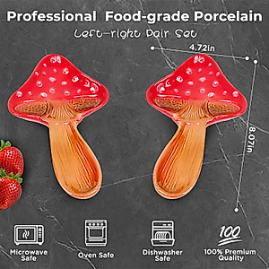 Leepenk Spoon Rest For Stove Top 2 Pack, Ceramic Mushroom Spoon Holder for Cooking, Spatula Holder, Utensil Rest for Kitchen Counter,Farmhouse Warming Gift