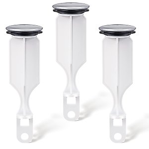 Enhon 2 Hole Pop Up Stoppers, Chrome Bathroom Sink Stopper fits Most Pop Up Drain Design, 4-1/2 Inch Tall, 1-3/8 Inch Cap Diameter, with Gasket Seal, Compatible with PF WaterWorks PF0240 (3 Pack)