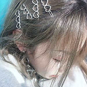 Hollow Love Heart Hairpin Alloy Barrettes Hair Clips Hair Bangs Clip Hair Accessories For Woman Girls(silver)