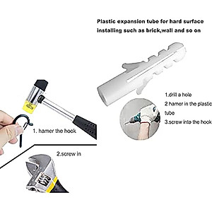 X-AT 20PCS Q-Hanger Safety Screw Hooks,Windproof Metal Hooks Screw,Ceiling Hooks Screw, Outdoor Light Hooks, for String Lights and Wire,Safety Buckle Design