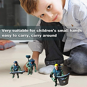 Lynkaye 6 Pcs Soldier Action Figure Toy Army Men with Weapon Accessories/SWAT Team Figure Military Playset for Boys Girls, Great Gift as Christmas, Birthday (6 Modern Soldier)