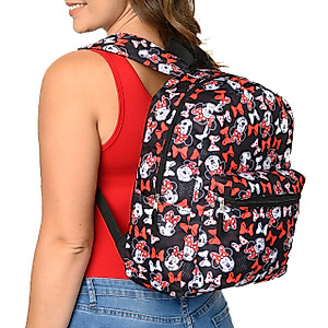 Disney Minnie Mouse 16" Backpack Front Pocket All Over Print School Bag