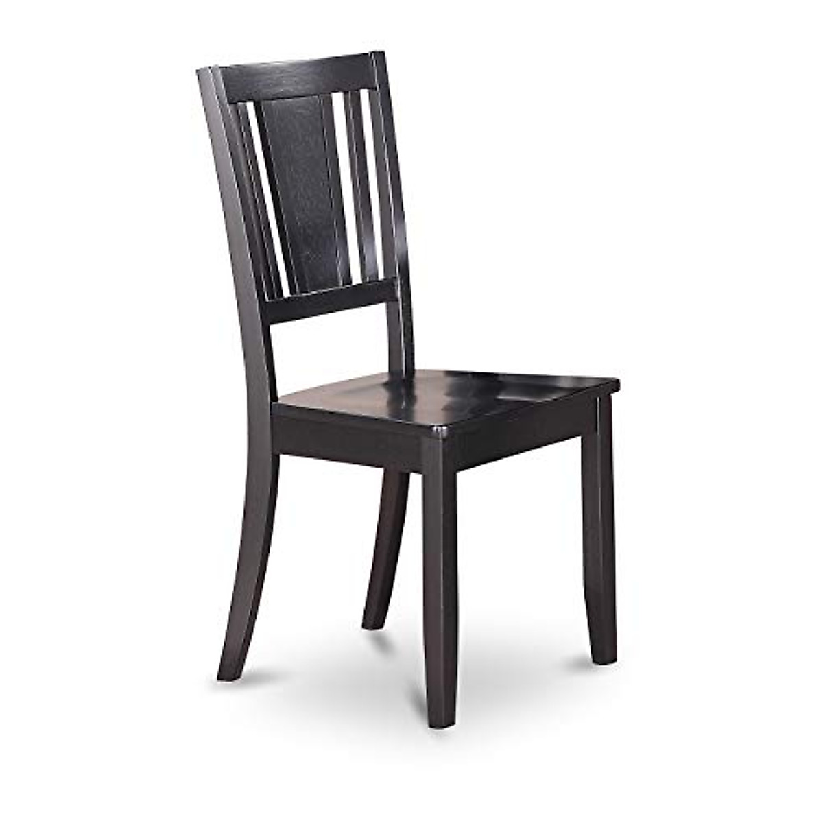 East West Furniture Dublin 3 Piece Kitchen Set for Small Spaces Contains a Round Dining Room Table with Dropleaf and 2 Solid Wood Seat Chairs, 42x42 Inch, Black