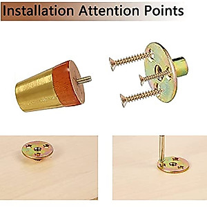 Jaswass Wooden Furniture Legs 2 Inch Sofa Replacement Leg Set of 4 for Ottoman Couch Armchair Recliner Sofa