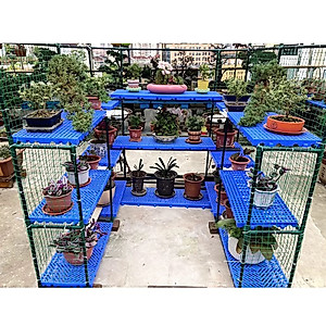 ezkxoprs Warehouse Pallet, Lightweight Plastic Pallet, Moisture-Proof Floor Mat for Basement Storage Rooms, 2200 Lb/m² Capacity (Color : Blue, Size : 100x60x5cm)