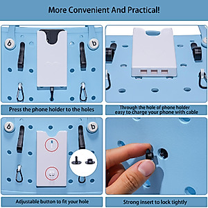 Phone Holder with 4 Hook for Bogg Bag, Compatible with Original Bogg Bag, Universal ABS Plastic Cell Phone Case Holder Accessories for Bogg Bag, Key Chain Hook Accessories for Bogg Bags- White