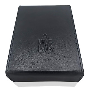 Luck Lab Single Deck Leather Playing Card Case/Holder - Black- Fits Poker and Bridge Size Cards