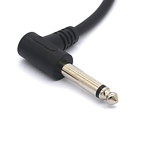 GLHONG Right Angle 6.35 Male to Female Cable, 1/4 Stereo TRS Headphone Extension Cord for Guitar AMP Synths Amplifier Speaker Piano