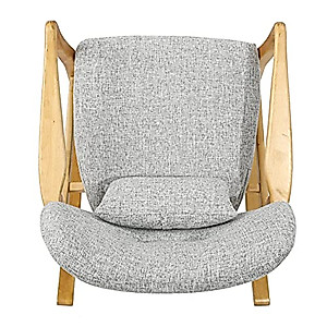 Christopher Knight Home Benny Mid-Century Modern Fabric Rocking Chair, Light Grey Tweed / Light Walnut