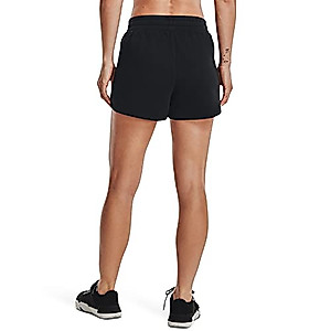 Under Armour Womens Rival Fleece Short , (001) Black / / White , Medium