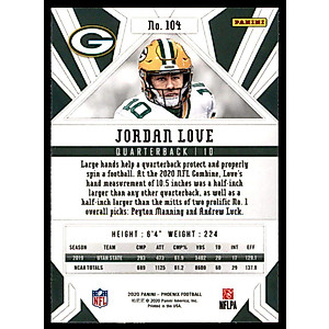 Football NFL 2020 Panini Phoenix Fire Burst #104 Jordan Love RC Packers