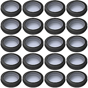 20 Pcs 0.5 Ounce Aluminum Tin Jar 15 ml Refillable Containers Clear Top Screw Lid Round Tin Container Random for Cosmetic,Lip Balm, Cream, Black