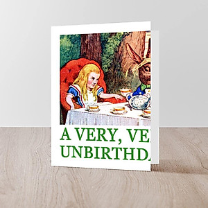 CafePress A VERY MERRY UNBIRTHDAY Folded Greeting Card Matte