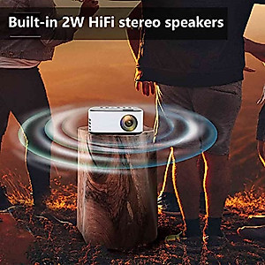 Mini WiFi Projector, 1080P Full HD Portable Movie Projector Vedio Projector Support Wireless Projection Compatible with HDMI, USB, AV, Audio(#2)