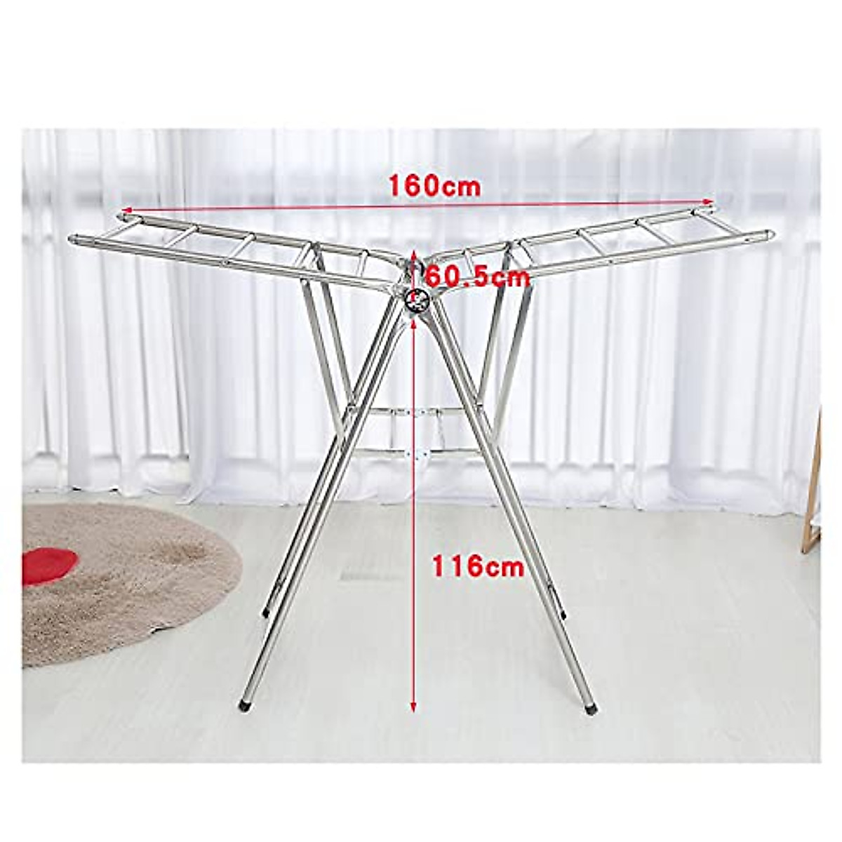 LTLGHY Rack Clothes Foldable, Laundry Drying Rack for Indoor Outdoor,Easy Storage Clothes Drying Rack, Free of Installation Garment Rack