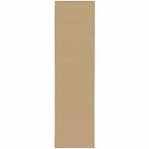Garland Rug Medallion Area Rug, 2-Feet by 12-Feet, Tan