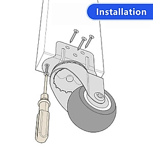 Side Mount Casters Set of 4 with Brake,1.25inch L-Shape TPR Plate Casters,Small Wheels for Furniture Wheels, Baby Bed, suitcase,Cabinet Wheels,Table Casters,Loading Capacity 150 Lbs (1.25” L-Shape)