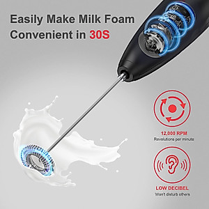 20-Speed Immersion Hand Blender with Whisk for Smoothies Puree Baby Food, and Milk Frother Handheld for Coffee-Bundle